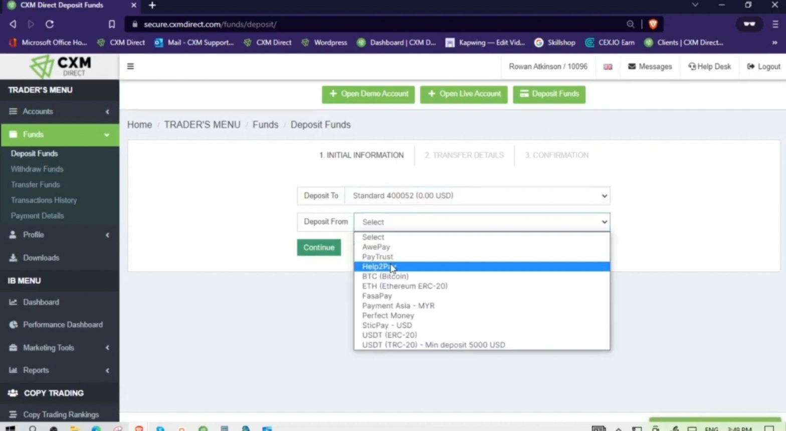 CXM - How To Do Direct Bank Deposit
